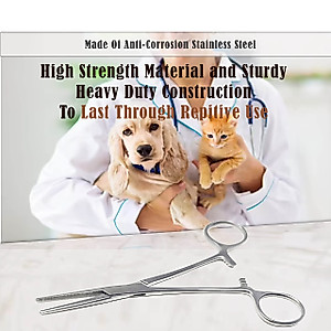 Dog Pet Ear/Nose Hair Puller Grooming Hemostat Locking Forceps Pliers, 5.5" (14cm), Straight