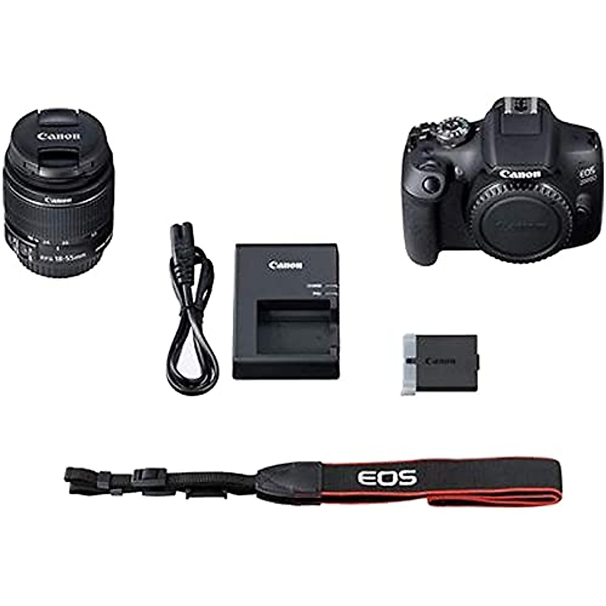 Inspire Digital Canon EOS Rebel 2000D DSLR Camera with 18-55mm is II Lens Bundle + Canon EF 75-300mm f/4-5.6 III Lens and 500mm Preset Lens + 64GB Memory + Filters + Paded Case (Renewed)