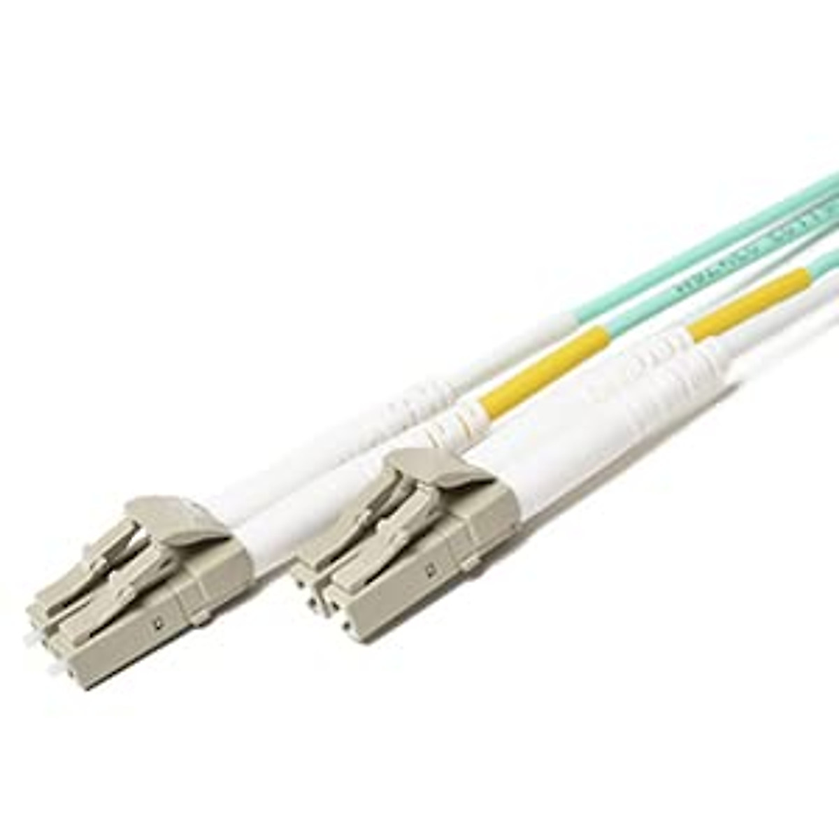 FiberCablesDirect - 1M OM3 LC LC Fiber Patch Cable | 10Gb Duplex 50/125 LC to LC Multimode Jumper 1 Meter (3.28ft) | Length Options: 0.5M-300M | 1g 10g 40g dplx mmf 10gbase sfp+ Aqua ofnr lommf lc-lc