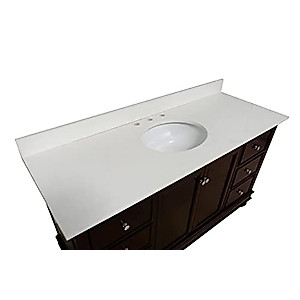 Kitchen Bath Collection Bella 60-inch Single Bathroom Vanity (Chocolate/Quartz): Includes Chocolate Cabinet with Stunning Quartz Countertop and White Ceramic Sink