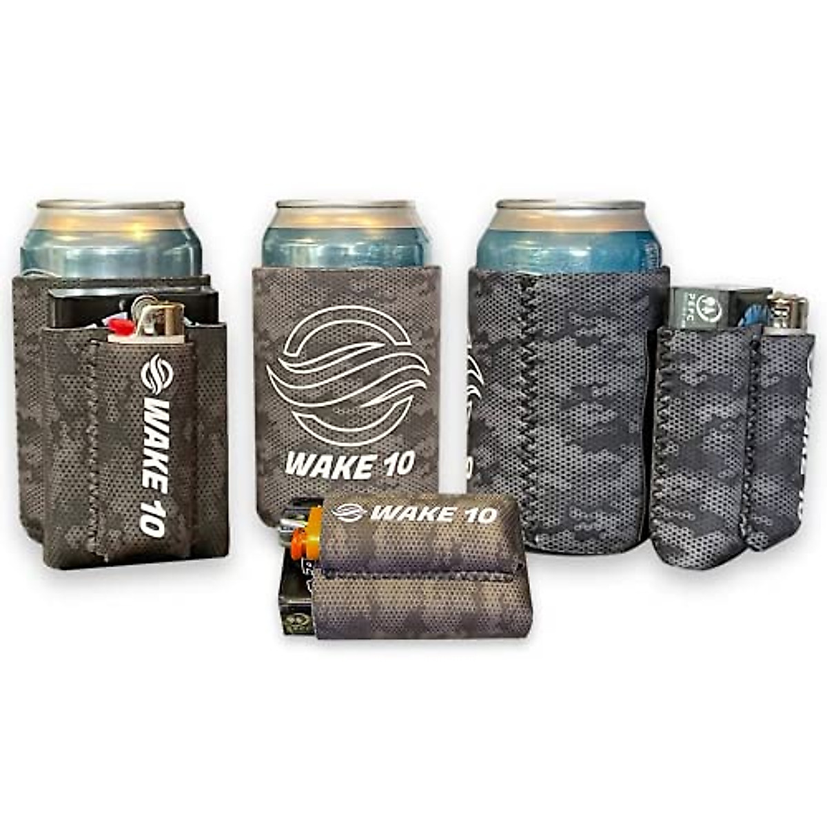 WAKE 10 Magnetic Can Cooler with Detachable Cigarette and Lighter Holder - (Camo, 3 Pack)