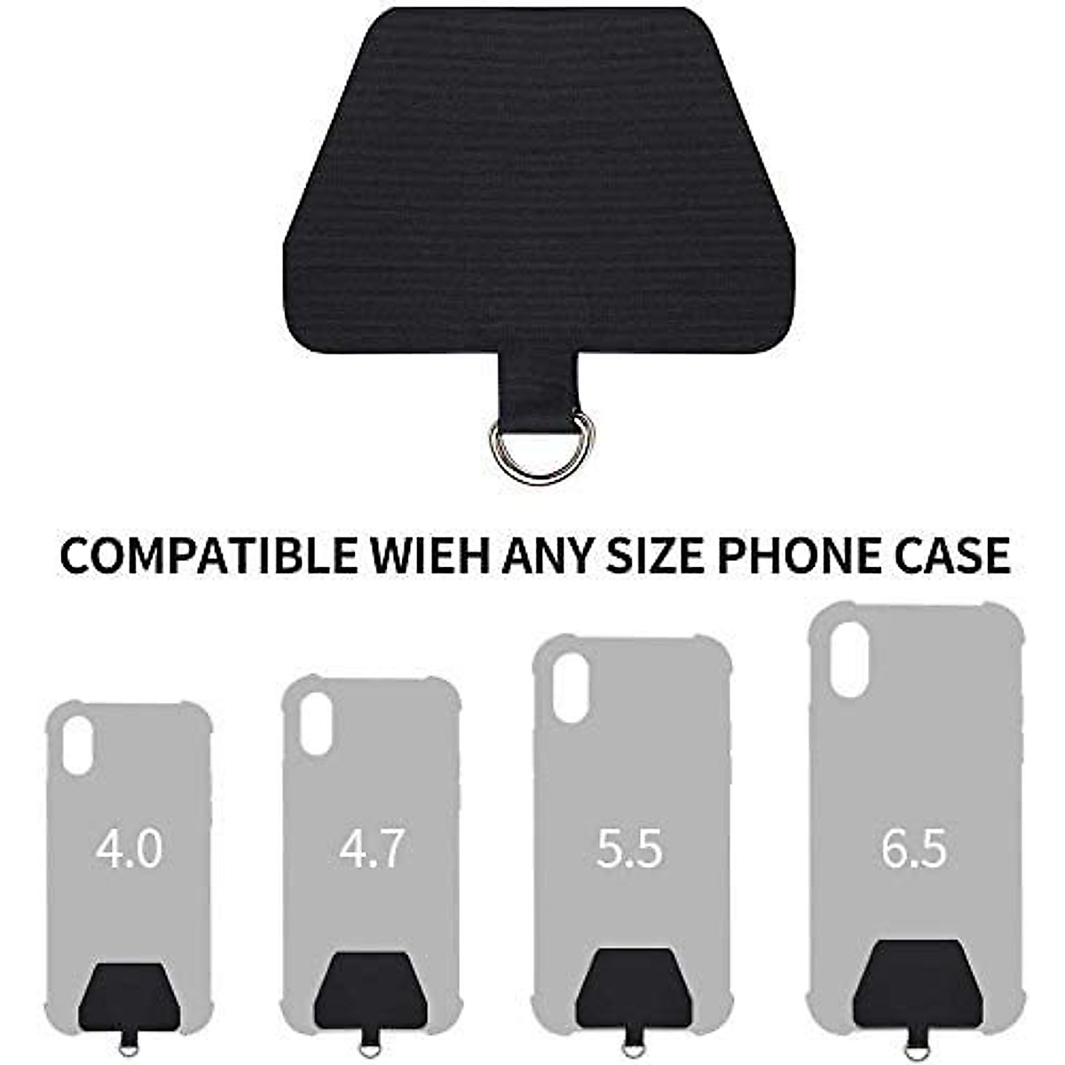 [2 Pack] Cellphone Lanyard Tether, Universal Detachable Neck Strap with Patch for Most Cell Phone Case & iPhone Case (Black+Leopard)