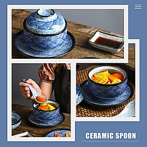 Kichvoe 1 Set Ceramic Stew Pot Steam Rice Bowl Instant Noodles Bowl Japanese Soup Bowl Japanese Miso Bowls Bowl Soup Pho Rice Ramen Household Cubilose Bowl Bibimbap Bowl Cheese Ceramics