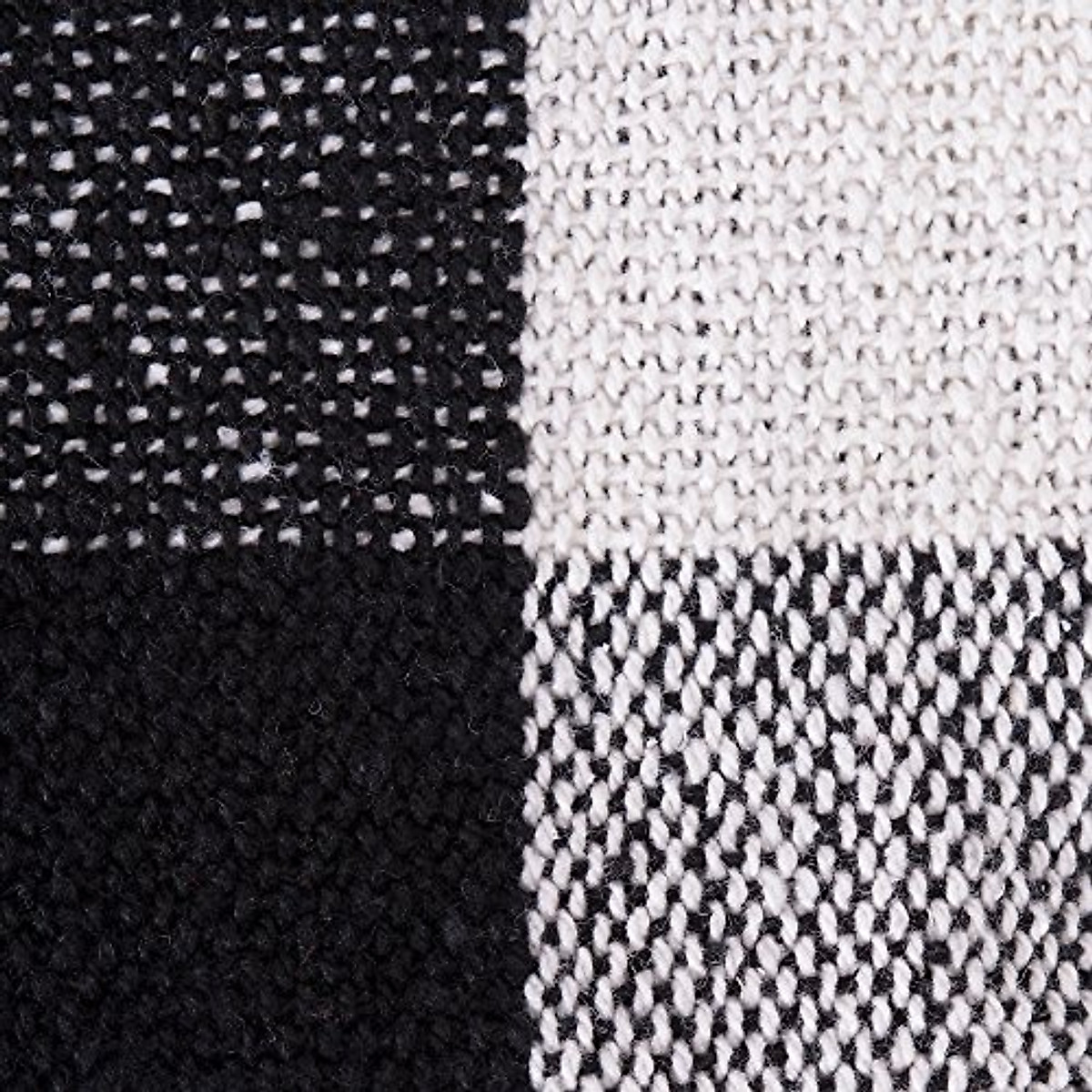 DII Buffalo Check Collection Rustic Farmhouse Throw Blanket with Tassles, 50x60, Black/White