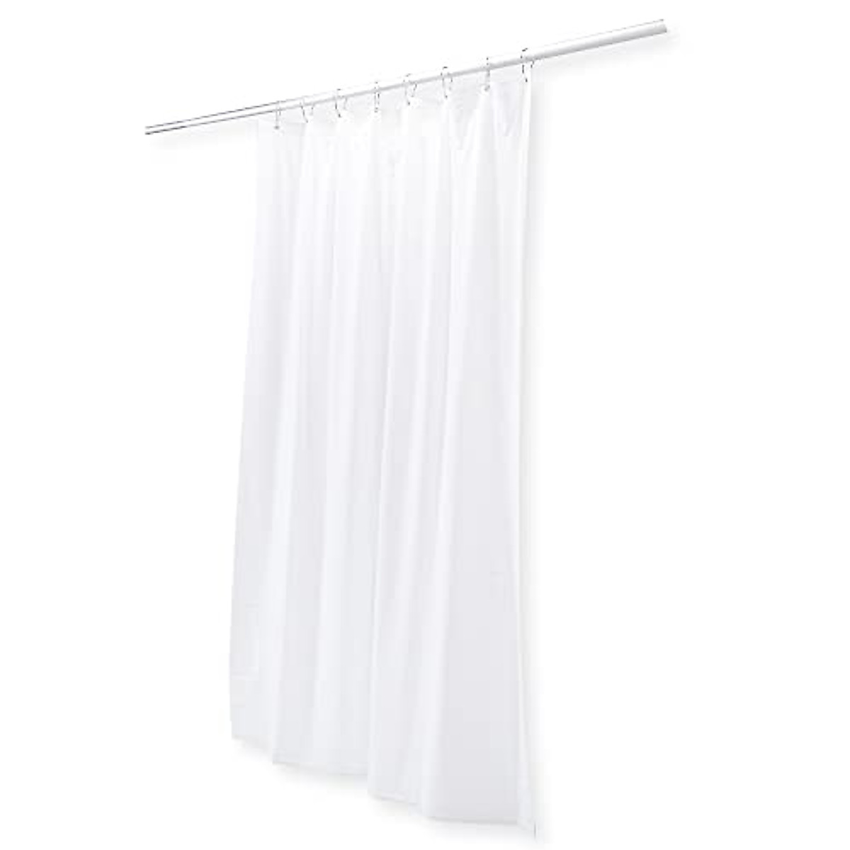 Grab Bar Specialists Heavy Weighted Shower Curtain - for Walk-in Shower Threshold / Use with Collapsible Dam for Water Barrier / 3-Ply Textured Vinyl / White / 48" x 72"