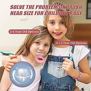 Qinerle 3PCS Kids U-Shaped Toothbrush ,Food Grade Soft Silicone Brush Head, 360° Oral Teeth Cleaning Design for Toddlers and Children