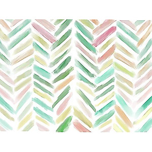 Colorful Watercolor Painting Boho Chevron Zigzag Ikat Patterns Backdrop Pastel Background Baby Party Banner Kid Photo Portrait