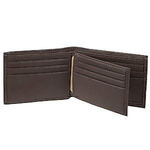 Columbia Men's Coated Leather Extra Capacity Slimfold Wallet, Compact,Rfid Blocking,Slim, Brown, One Size