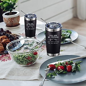 ATHAND Grey'S Anatomy Merch 20oz Tumbler with Straw & Lid - You Are My Person,Greys Anatomy Gifts,Insulated Stainless Steel Tumbler Iced Coffee Cup Travel Mugs Friend Birthday Gifts,1 Pcs