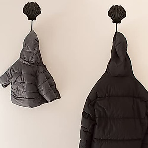 Needzo Cast Iron Rusted Seashell Wall Hook, Nautical Themed Decor for Beach House, Lake House, or Home, Rustic Hooks for Towels, Keys, Coats, and More,7.25 Inches