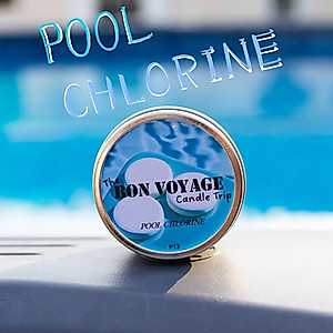 Bon Voyage Pool Chlorine Scented Candles - 4oz Jar Candle - Paraffin Wax Aromatherapy Candles for Home & Gifts for Family and Friends