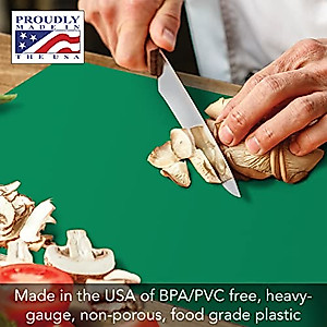 Cut N' Funnel Multi-Color Heavy Gauge Flexible Plastic Cutting Board Mats 4 Pack 18" x 12" Made in the USA BPA Free Dishwasher Safe
