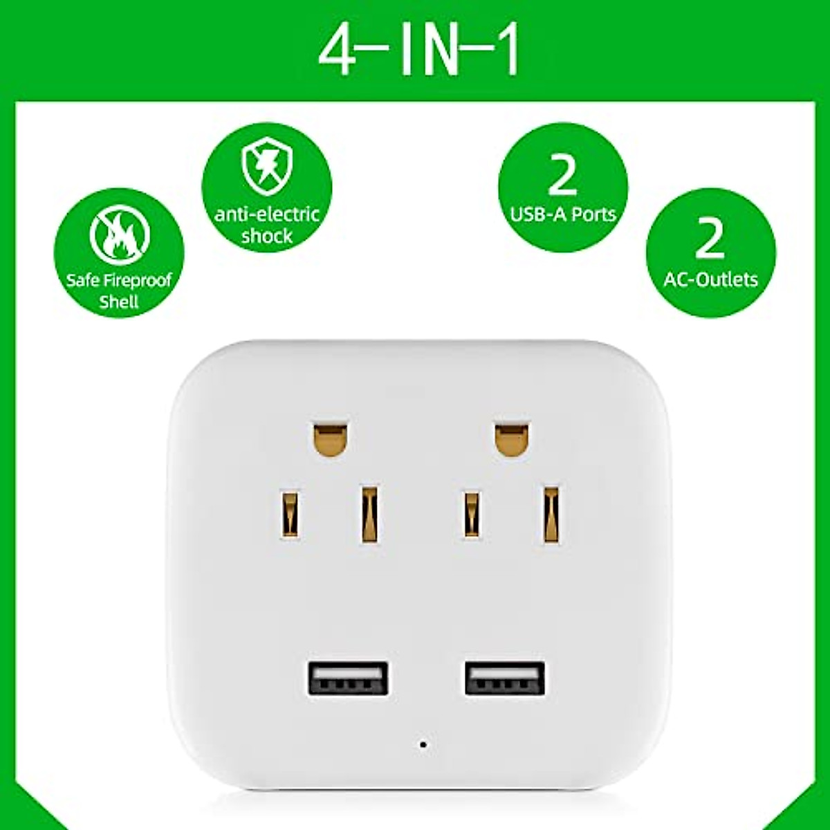Surge Protector Converter, Outlet Extender with 3 Outlet Splitter and 3 USB Charger (1 USB C), ETL Certified USB Wall Charger Power Adapter, Multi Plug Outlets for Home, Office, School, White