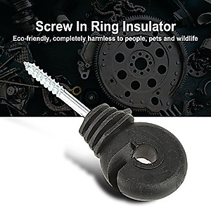 Ueohitsct 50 Pcs/Set Black Screw In Ring Insulators Electric Fence Accessories For Wood Post