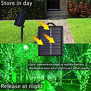 Green Solar Christmas Lights Outdoor, 2 Pack 144ft 400LED Fairy String Lights with 8 Modes IP44 Waterproof Twinkle Lights for Tree Garden Patio Wedding Party Yard Decor