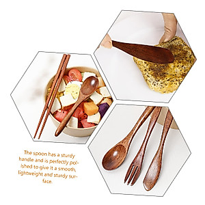 3 Sets Spoon Fork Chopsticks Wooden Spoons for Eating Wooden Flatware Wood Chopsticks Wooden Tableware Wooden Silverware Wood Dinnerware Wooden Fork Wood Spoon Wood Fork