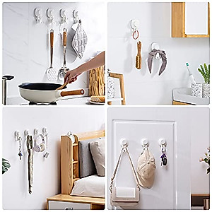 CLEVHOM Suction Cup Hooks-Removable Vacuum Suction Cup Hooks Heavy Duty-Waterproof Shower Hooks for Hanging-Strong Window Glass Kitchen Bathroom Hooks for Loofah, Robe, Towel-4 Pack