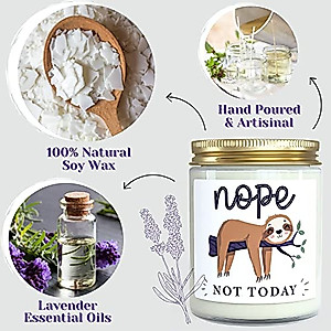 Wishmead Sloth Gifts for Women - Lavender Candle - Sloth Gifts for Girls Sloth Decor - Get Well Soon Gifts for Women - Gift Basket for Women - Funny Gifts for Women Mom