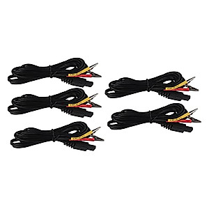 Kadimendium Clip Electrode Test Cord, TENS Electrode Wire Black Potable Size 5pcs for Digital Therapeutic Machine for Slimming Massager
