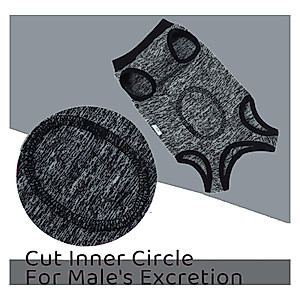 AOKAZI Surgical Recovery Suit, Dog Body Suits After Surgery, Professional Recovery Suit for Dog Cat, Comfortable E Collar Alternative, Prevent Licking Dog Onesie (Black Gray, Large)