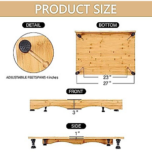 YUHFERA Stove Cover Board for Gas Stovetop - Raised Cutting Board with Legs and Juice Grooves, Adjustable Noodle Board Stove Cover for RV Stove Top (29.5" x 21.2")