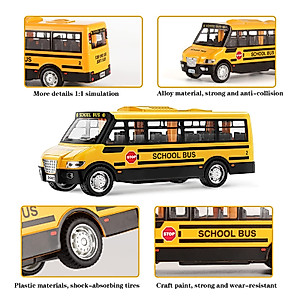 HONGTUO School Bus Toys for Toddlers 1:48 die-Casting Toy car Preschool Children boy Girl Toy car 3, 4, 5, 6 Years Old…
