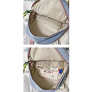 ZUCHON Kawaii Backpack with Cute Pendant & Pin,Large Capacity School Bags Aesthetic Backpacks for School Cute Bookbags (with Lunch Bag) Purple