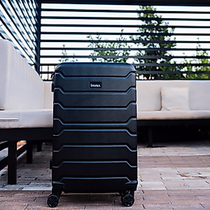 InUSA TREND Luggage with Spinner Wheels | Durable Lightweight Hardside Suitcase, Travel bag with Handle and Trolley, 28-Inch Large Checked luggage | Black