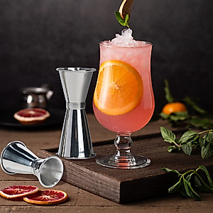 WSERE Cocktail Jigger, Set of 3 Stainless Steel Double Jiggers Bar Jigger Set, 1 & 2 oz - 3/4 & 1 1/2 oz - 1/2 & 1 Oz Double Sided Silver Jigger