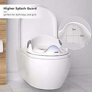 Potty Training Seat with Step Stool for Kids Potty Training Toddler Toilet Seat Attached To Regular Toilet Seat for Boys Girls Bathroom, 2 Cushions and Hook