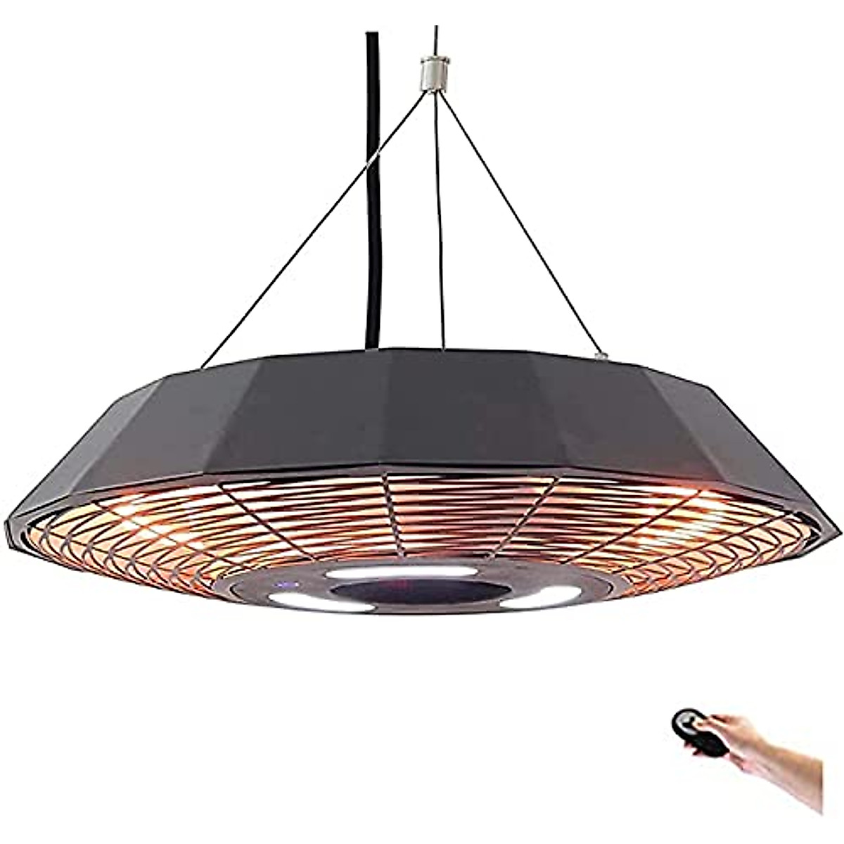 NaoSIn-Ni Outdoor Heater Patio Halogen Heaters,2000W Hanging Ceiling Mounted Heater 3 Gears Adjustable Electric Heating Lights for Indoor Garden Use