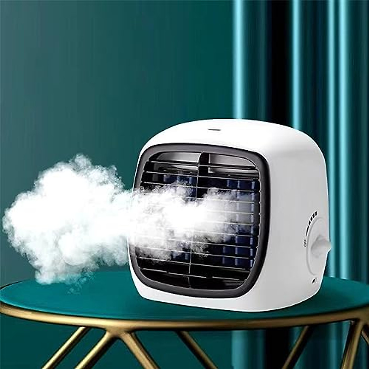 Portable Air Conditioners Fan for Desk, Personal Mini AC Quiet Air Cooler, 6-8 Hours Cool Desktop Cooling Fan, 3 Speeds Small Mobile Misting Fan for Home Office Work Outdoor