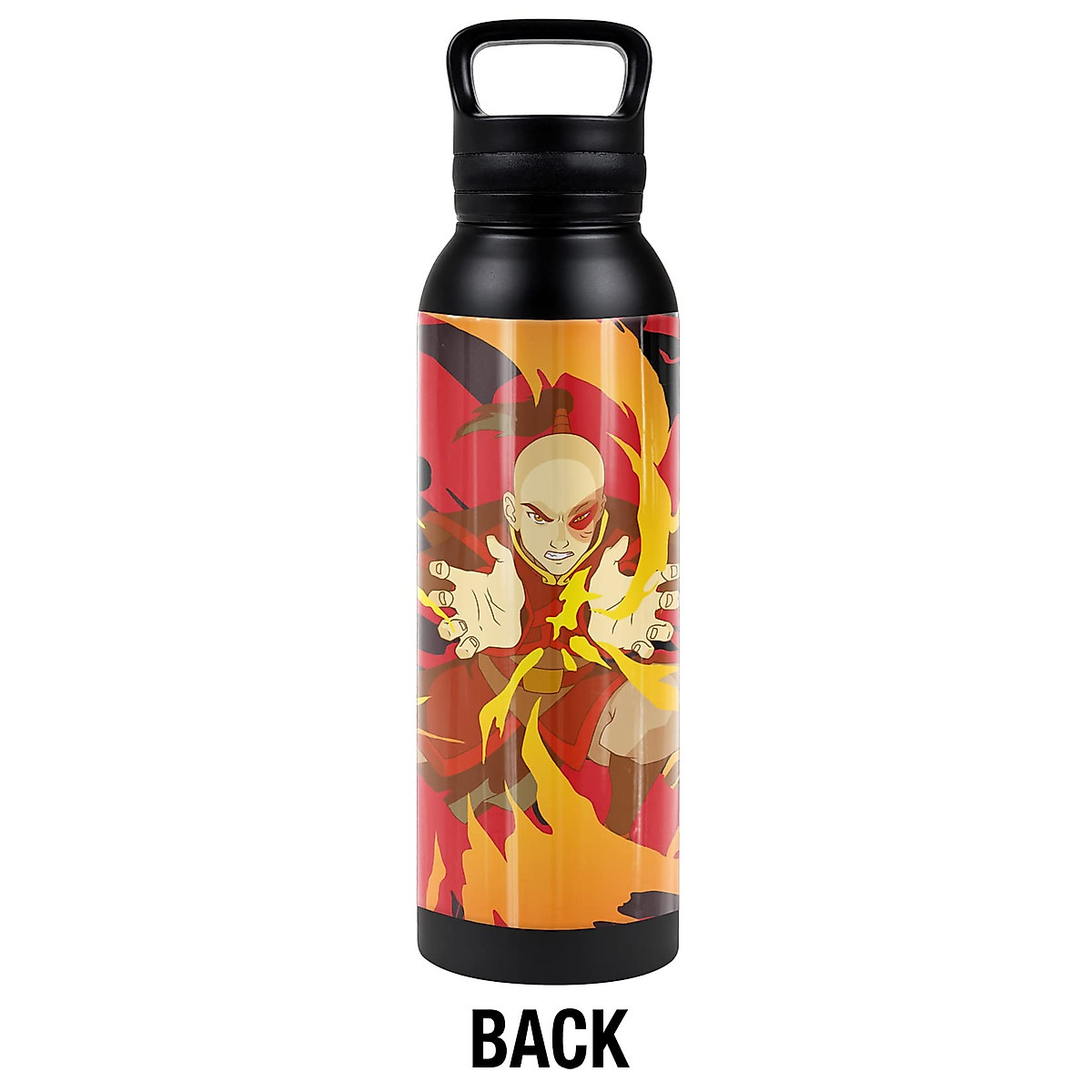 Avatar The Last Airbender OFFICIAL Avatar Zuko 24 oz Insulated Canteen Water Bottle, Leak Resistant, Vacuum Insulated Stainless Steel with Loop Cap