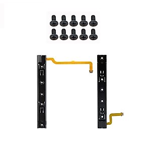 Onyehn 1set Replacement Game Accessories Repair Kit of Right and Left Slide Rail with Flex Cable (with Cross Screws) for Nintendo Switch Rebuild Track