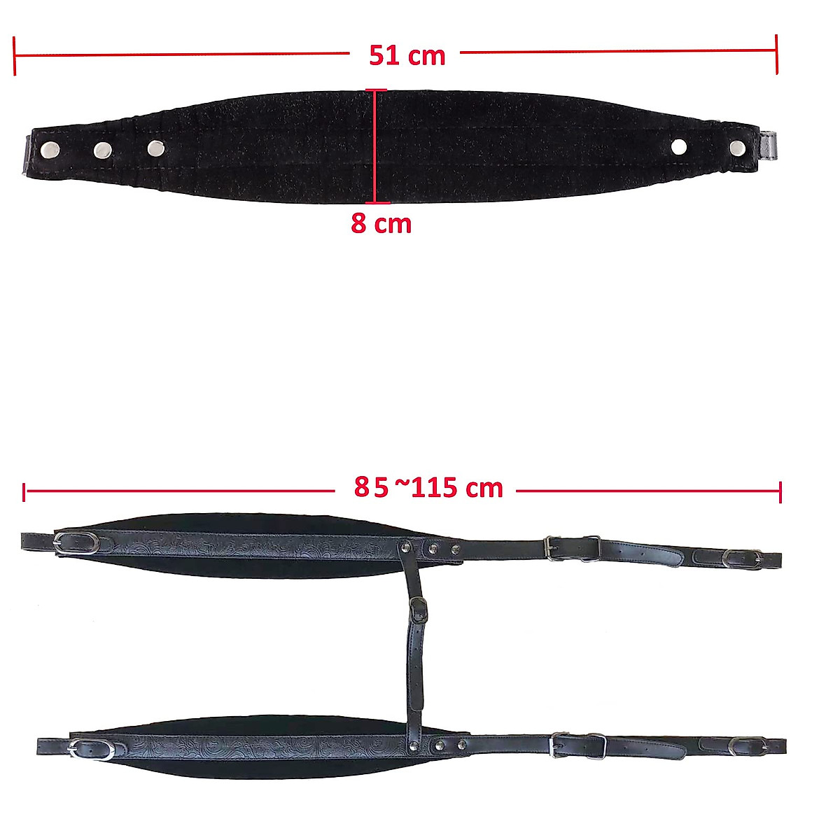 Rayzm Accordion Harness Straps, Adjustable Shoulder Belts Straps for Accordions, Thickened Synthetic Leather