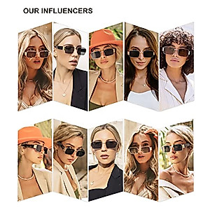 SOJOS Fashion Rectangle Sunglasses for Women Men Retro Vintage Narrow Sun Glasses SJ1162, Gold/Brown