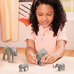 Terra by Battat – 4 Pcs African Elephant Toys Family Set – Realistic Plastic Safari Animals Figures – Animal Toys for Kids 3+ – Elephant Gifts & Baby Shower Decorations