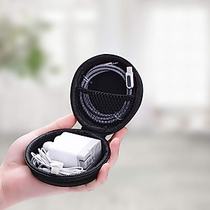 Cases for Earbuds,Aneuzs Earphone Carry Cases 5 Pack Headphone Storage Bag with Zipper and Carabiner for Smartphone Earphone USB Cable,SD Cards,Small Round Pocket & Square Little Travel Cases