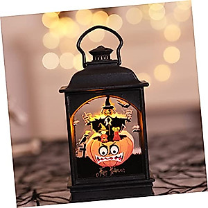 Mini Candle Battery Lantern Outdoor Lantern Ghost Festival Party Decoration LED Lights for Halloween Fall Snow Globe Festival Party Ornament Pattern Light Flame Lamp Candle Light