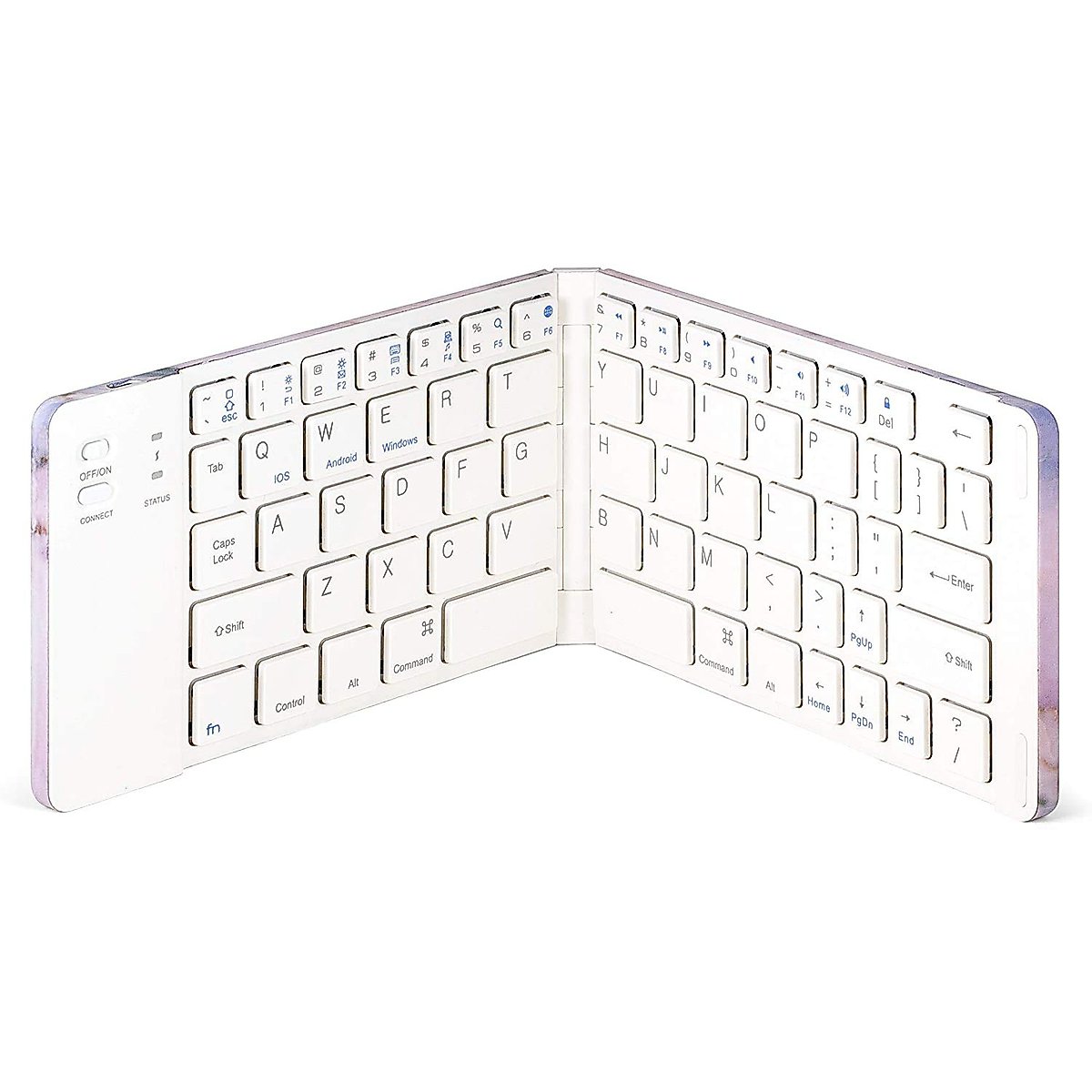 HP E14 G4 FHD (1920 x 1080) Portable Travel Monitor Bundle with 2 USB Type-C, Pink Gemstone Bluetooth Folding Wireless Keyboard, and White Pebble M350 Bluetooth Wireless Mouse