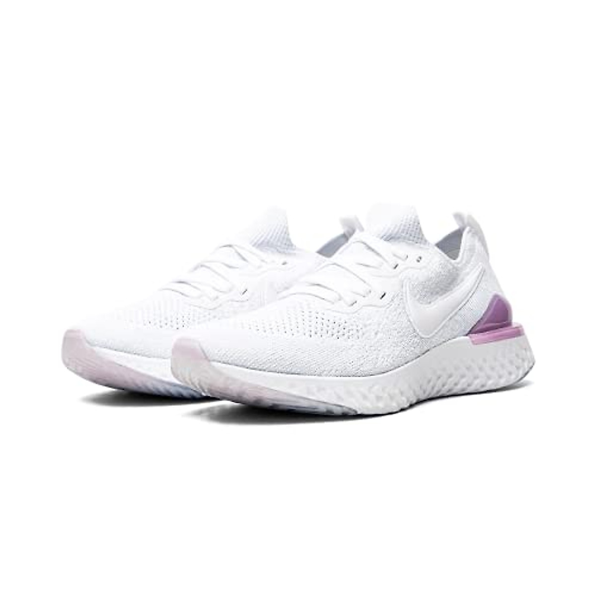 Nike Women's Epic React Flyknit Running Shoe, White/Pink/Black, 9.5