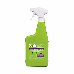 Safer Brand Garden SG5452 3-in-1 Ready-to-Use Fungicide, Miticide, and Insecticide Spray – Kills Insects & Mites – Controls & Prevents Fungal Diseases – OMRI Listed for Organic Gardening – 24 oz