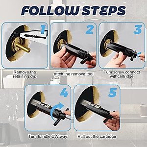 New Upgraded 104421U Cartridge Removal Tool, Shower Cartridge Puller Tool for Moen 1200 1222 1225, Tub/Shower Faucet Rough-in Valve Core Removal Tool