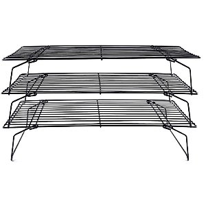 Cooling Rack, 3-Tier Stainless Steel Stackable Baking Cooking Cooling Racks for Cooling Roasting Grilling, Collapsible & Heavy Duty, Oven & Dishwasher Safe