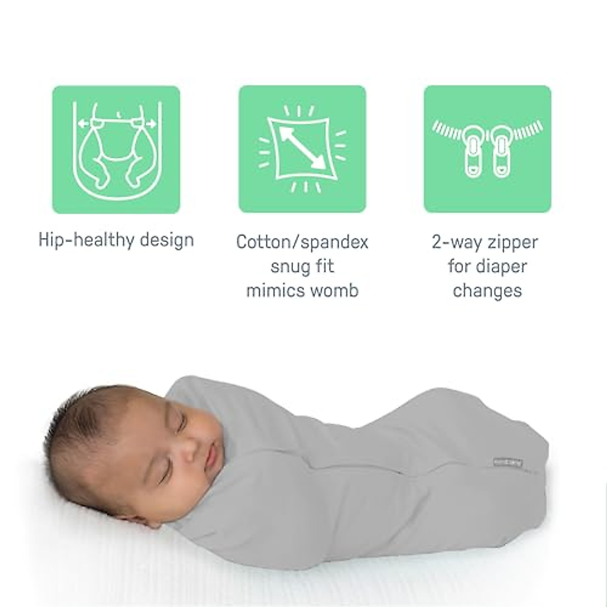 SwaddleMe by Ingenuity Compression Swaddle Pod, Two-Way Zipper for Easy Changes, Improves Sleep & Calms Startle Reflex, 0-2 Months, 2-Pack - Dino Jam