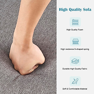 IDEALHOUSE 79" Futon Sofa Bed， Convertible Sleeper Sofa with Adjustable Backrest，Modern Loveseat Sleeper Bed for Living Room Apartment Office Small Space (Dark Gray)