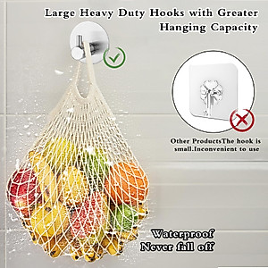 COMNICO 4 Pack Adhesive Hooks Heavy Duty Stick Towel Holder Hook Waterproof Stainless Steel Wall Hangers for Coats Keys Towel Robes Home Bathroom Kitchen Classroom Office (Silver)