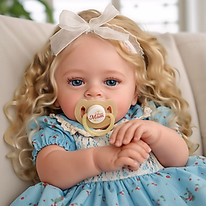 JIZHI Lifelike Reborn Baby Dolls - 18 Inch Realistic-Newborn Baby Dolls Blond Girl Handmade Real Life Toddler Dolls with Clothes for Kids Age 3+