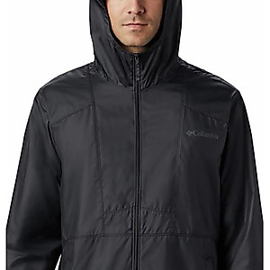 Columbia mens Flashback Windbreaker Jacket, Water Resistant Jacket, Black, Large US