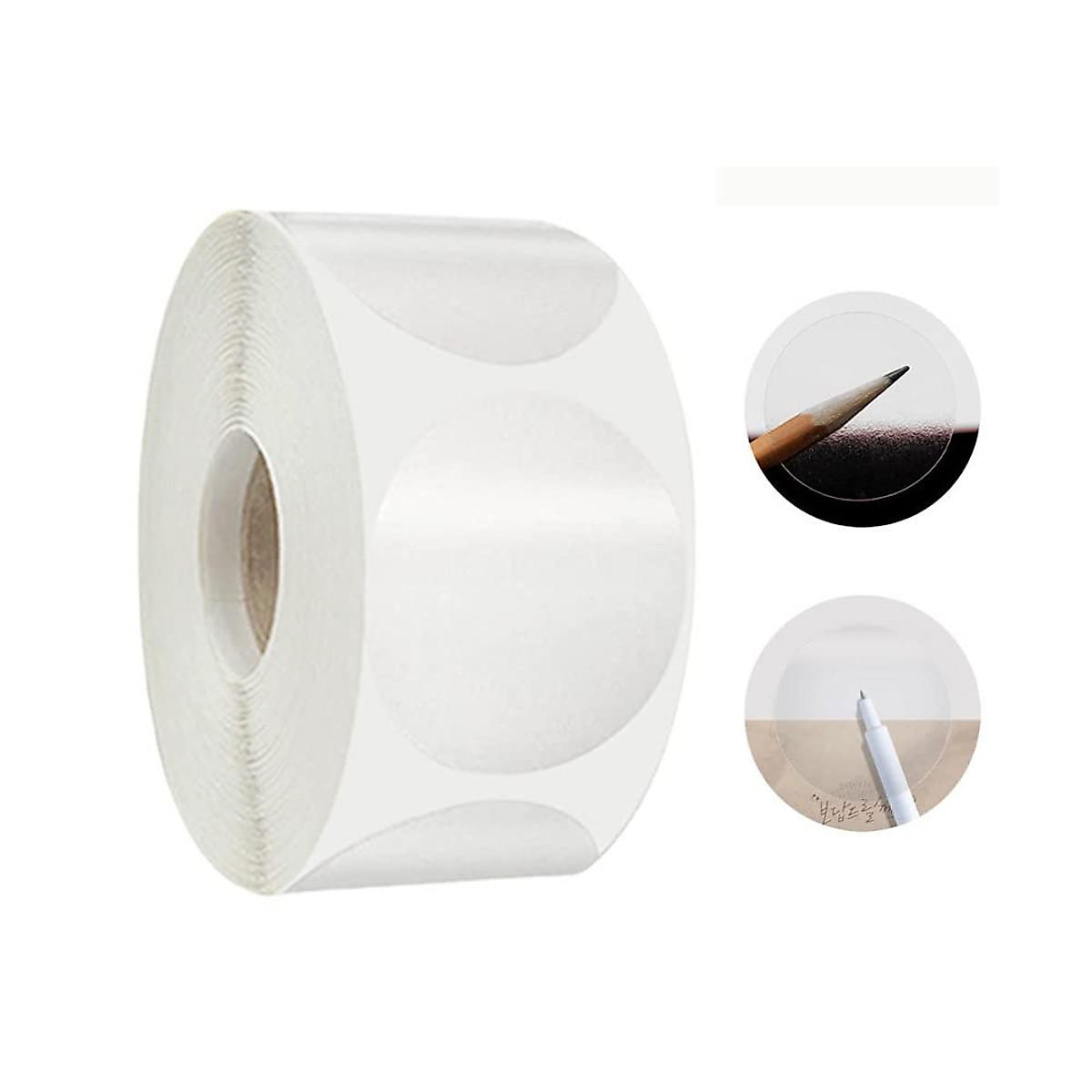 2Rolls/1000Pcs Clear Retail Package Envelope Seals 1 Inch Round Circle Wafer Seal Sticker Labels for Envelopes Box and Gift Packaging